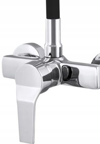 Gamma Flex, nástěnná dřezová baterie s elastickým ramenem, černá-chromová, GMA-BFXS-BK