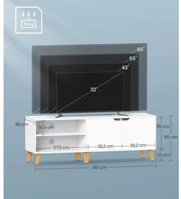 Televizní stolek BASTOR bílá