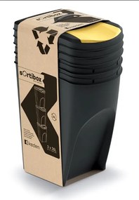 PROSPERPLAST Sada odpadkových košů SORTIBOX, 3x35l