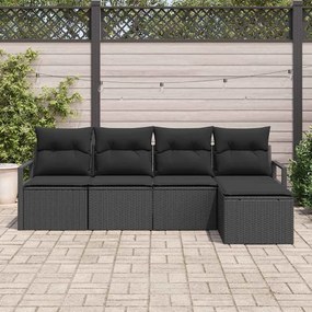 Set pohovek 5 ks Černá polyratan 3355012