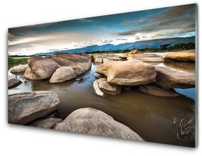 akrylový obraz Skála Krajina 125x50 cm
