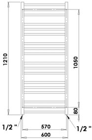 P.M.H. AV4W - Koupelnový žebříkový radiátor AVENTO 567W 121 cm bílá