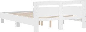 Rám postele s čelem bílý 150 x 200 cm kompozitní dřevo 3207413