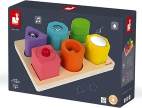 JANOD Vkládací puzzle Tvary a zvuky / dřevěné / od 2 let