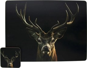 4ks pevné korkové prostírání s jelenem Black Deer - 30*40*0,4cm