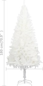 vidaXL Umělý vánoční stromek s LED a sadou koulí 180 cm [3077548] Barva: Bílá