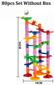 Dětská vysoká kuličková dráha Varianta: 80 dílků - bez boxu