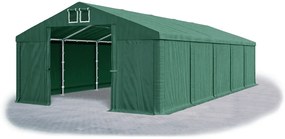 Garážový stan 8x8x4m střecha PVC 560g/m2 boky PVC 500g/m2 konstrukce ZIMA Zelená Zelená Zelené