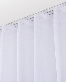 Záclona na řasící pásce Wave barva bílá látka poloprůhledná, pletený vzor, vzorované