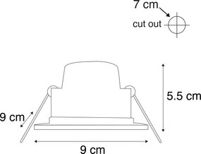 Sada 6 moderních zapuštěných bodových svítidel černá vč. LED 3-krokové stmívatelné IP65 - Simply