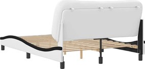Rám postele bez matrace Hvar bílý a černý 140 x 200 cm umělá kůže 3208008