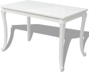 Jídelní stůl 116x66x76 cm vysoký lesk bílý 243383