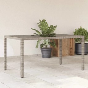 vidaXL Zahradní stůl se skleněnou deskou šedý 150x90x75 cm polyratan [365532]
