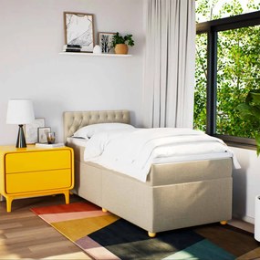 Box spring postel s matrací krémová 90x200 cm textil 3288875