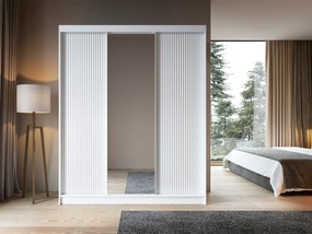 Šatní skříň Biancco se zrcadlem 180 cm bílá