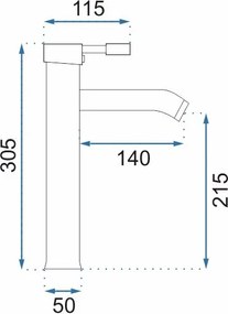 Rea GRAF - Vysoká umyvadlová baterie, Chromová, REA-B0027