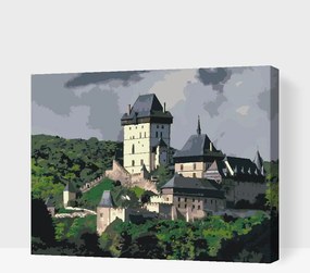 Painting queens painting queens, malování podle čísel, hrad karlštejn 3, 30 × 40 cm, vypnuté plátno na rám
