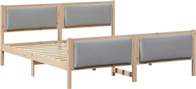 Rám postele s čelo Světle šedá 180 x 200 cm textil 3394248