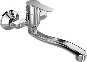 Mereo Mereo, Dřezová nástěnná baterie, Zuna s ramínkem plochým vyhnutým 210 mm, chrom, CB301AZ