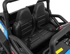 Ramiz Terénní bugina Strong pro děti modrá + pohon 4x4 + dálkové ovládání + nosič zavazadel + rádio MP3 + LED