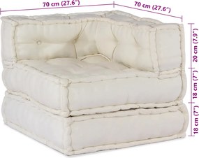 Modulová pohovka 2 ks Textil Krémová 140 x 70 x 56 cm 3315061