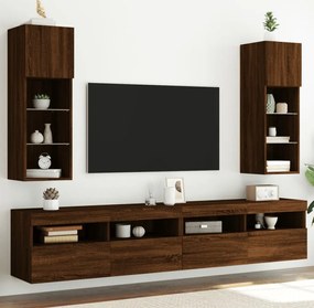 vidaXL TV skříňky s LED osvětlením 2 ks 30,5 x 30 x 90 cm [837008] Barva: hnědý dub