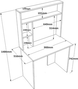 Pracovní stůl Brino Atlantic Pine and White