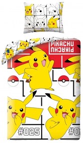 HALANTEX Povlečení Pokémon Pikachu Happy Bavlna, 140/200, 70/90 cm