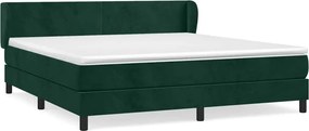 Box spring postel s matrací tmavě zelená 160x200 cm samet 3127382