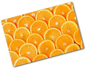 Wallmuralia Kuchyňská deska velká skleněná Plátky pomeranče 80x52 cm