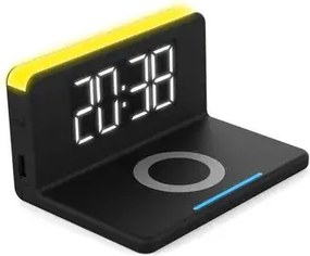 TERRATEC ChargeAir clock! / digitální LCD hodiny / LED osvětlení / nab