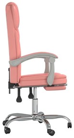 Polohovací kancelářská židle růžová umělá kůže,  349701