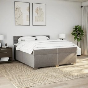 Box spring postel s matrací taupe 200x200 cm textil 3288313