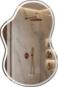 Tutumi Zrcadlo 80x55 cm s vyhříváním a regulovatelným LED osvětlením HOM-01516