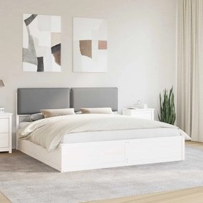 Rám postele s čalouněným čelem s čelo Světle šedá 200 x 200 cm 3398108