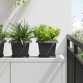 Květináče 6 ks Černá Plast 3403299