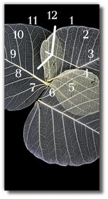 Skleněné hodiny vertikální Příroda listy šedá rostlina