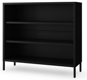 Černý kovový regál s policemi LUCA Modern 1000 x 900 x 350 mm