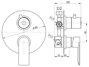 RAV Slezák NL187.3 -Sprchová baterie pro podomítkovou instalaci NIL lesklý chrom