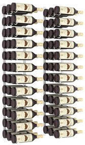 Nástěnné stojany na víno na 36 lahví 2 ks bílé železo,  340889