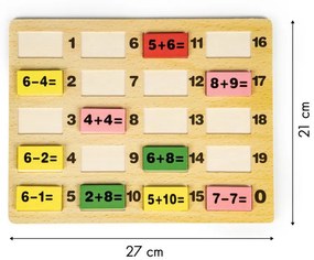 Matematické bloky s výukovou dominou deskou ECOTOYS MB386