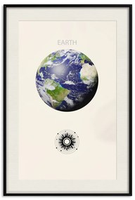 Plakát Země - zelená planeta a abstraktní kompozice se sluneční soustavou