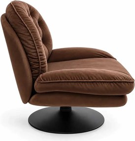 LuxuryForm DESIGN Otočné křeslo LUNA s podnožkou - hnědé