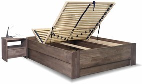 Postel s úložným prostorem FUTON, 140x200, masiv buk