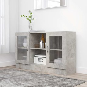 vidaXL Prosklená skříň 120 x 30,5 x 70 cm dřevotříska [815628] Barva: Betonová šedá