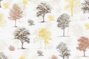 Zbytek bavlněné látky - Stíny stromů - žluté - 60x160