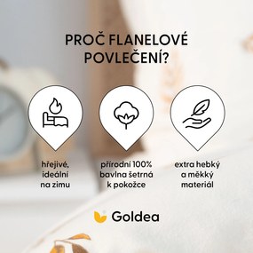 Goldea flanelové povlečení - podzimní dýně a lístky 140 x 200 a 70 x 90 cm