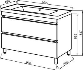 Lavedo Monaco I 100 koupelnová skříňka s umyvadlem