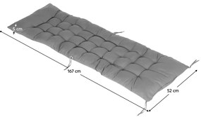 Kondela Polštář na zahradní lehátko, šedá, GAREN NEW