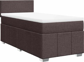 Box spring postel s matrací tmavě hnědá 90x200 cm textil 3286947
